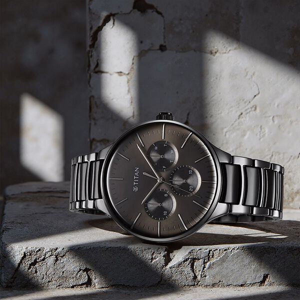 Buy Online Titan Ceramic Fusion Multifunction Black Round Dial Two ...