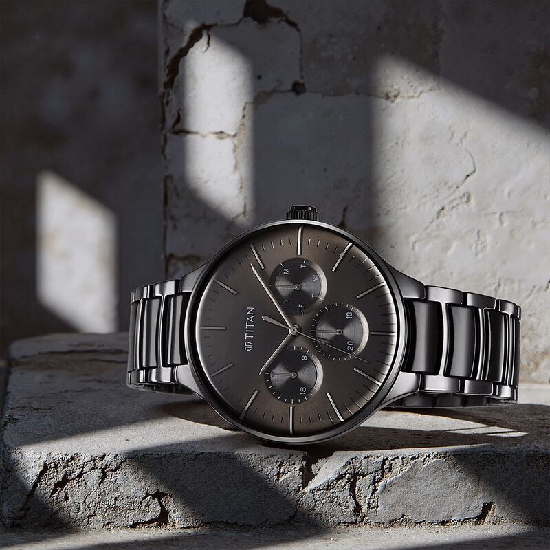 Buy Online Titan Ceramic Fusion Multifunction Black Round Dial Two ...