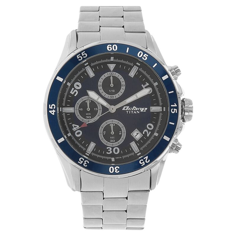 Buy Online Titan Quartz Chronograph Blue Dial Stainless Steel Strap ...