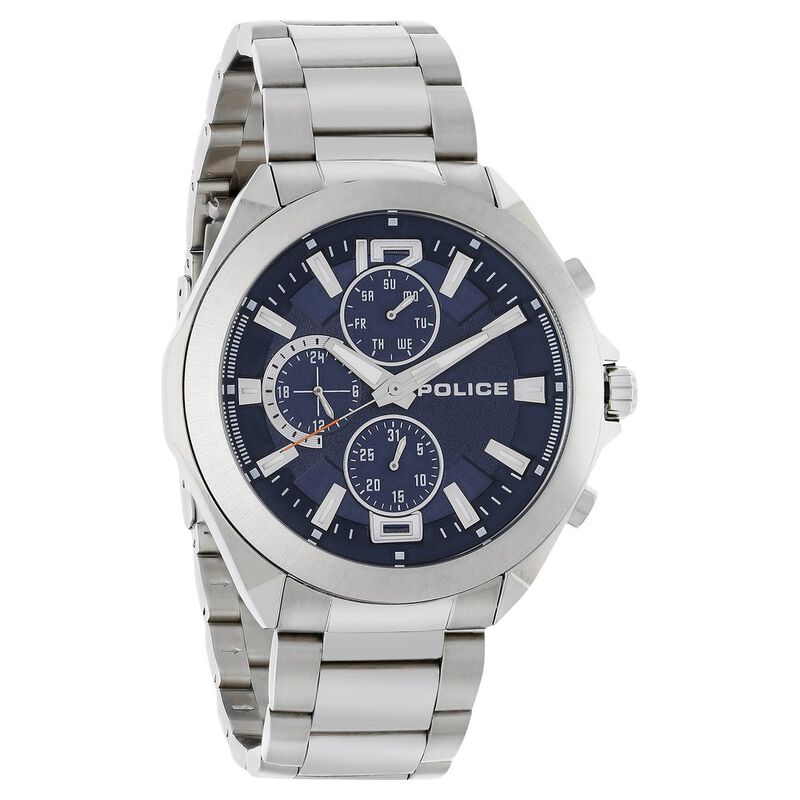 Buy Online Police Quartz Multifunction Blue Dial Stainless Steel Strap ...