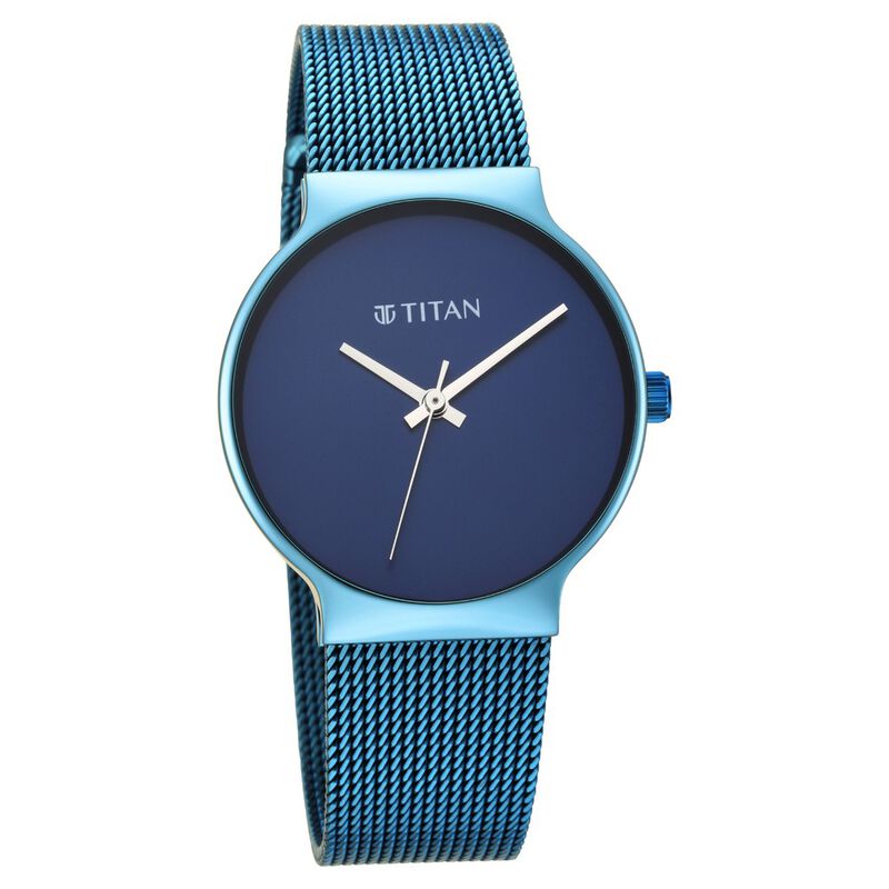 Buy Online Titan Slimline Blue Dial Analog Metal Strap watch for Women ...