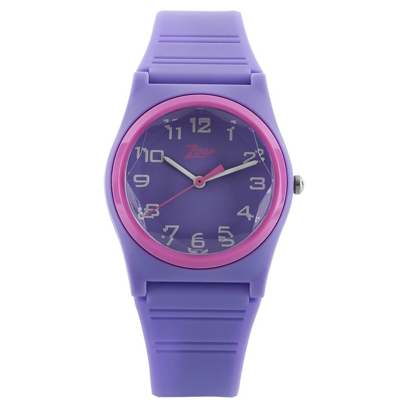Buy Online Zoop By Titan Quartz Analog Purple Dial PU Strap Watch for ...