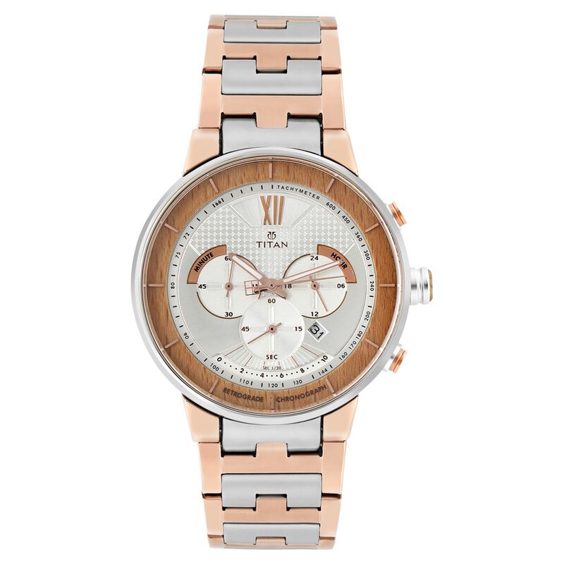 Buy Online Titan Grandmaster Silver ChronoMetal Strap Watch for Men ...