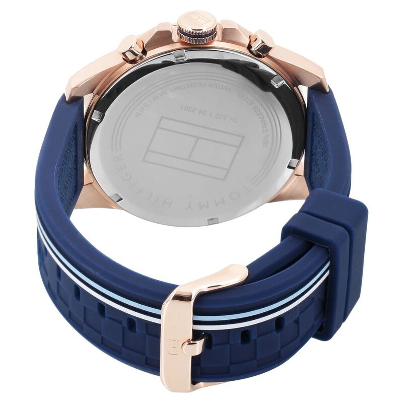 Buy Online Tommy Hilfiger Quartz Multifunction Blue Dial Silicone Strap ...
