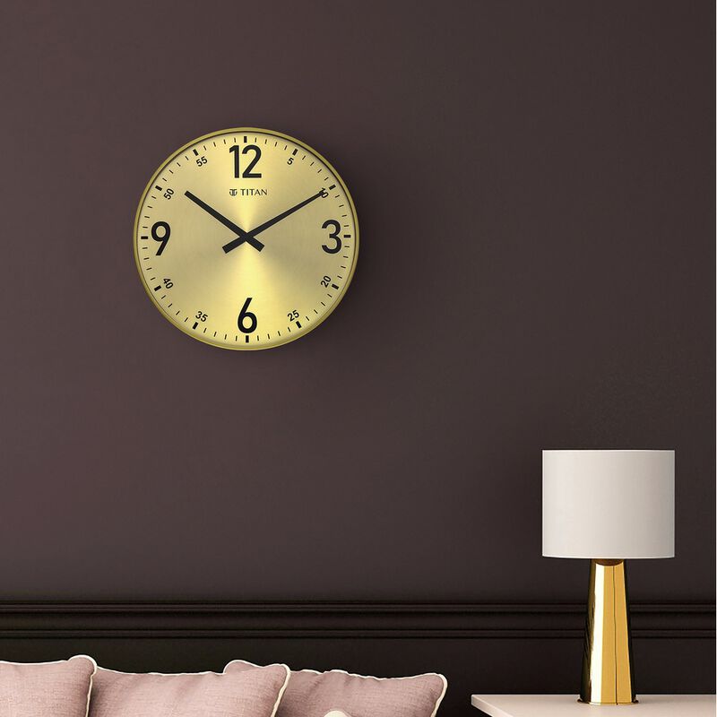 Buy Online Titan Golden Slim Wall Clock - 36 cm x 36 cm (Medium ...