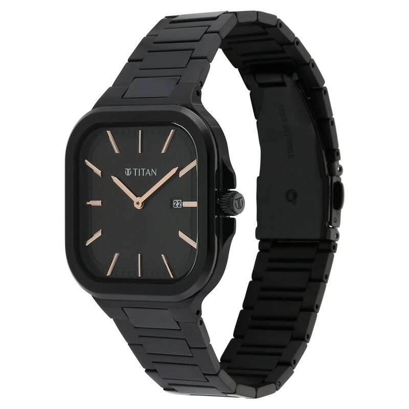 Buy Online Titan Classique Slim Square Quartz Analog with Date Black ...