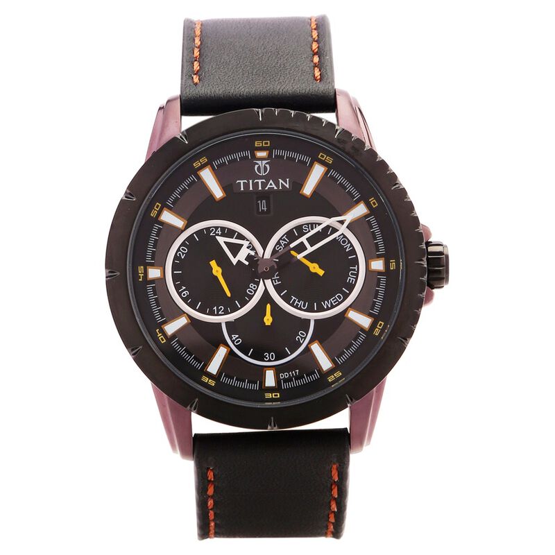 Buy Online Titan Quartz Analog with Date Black Dial Watch for Men ...