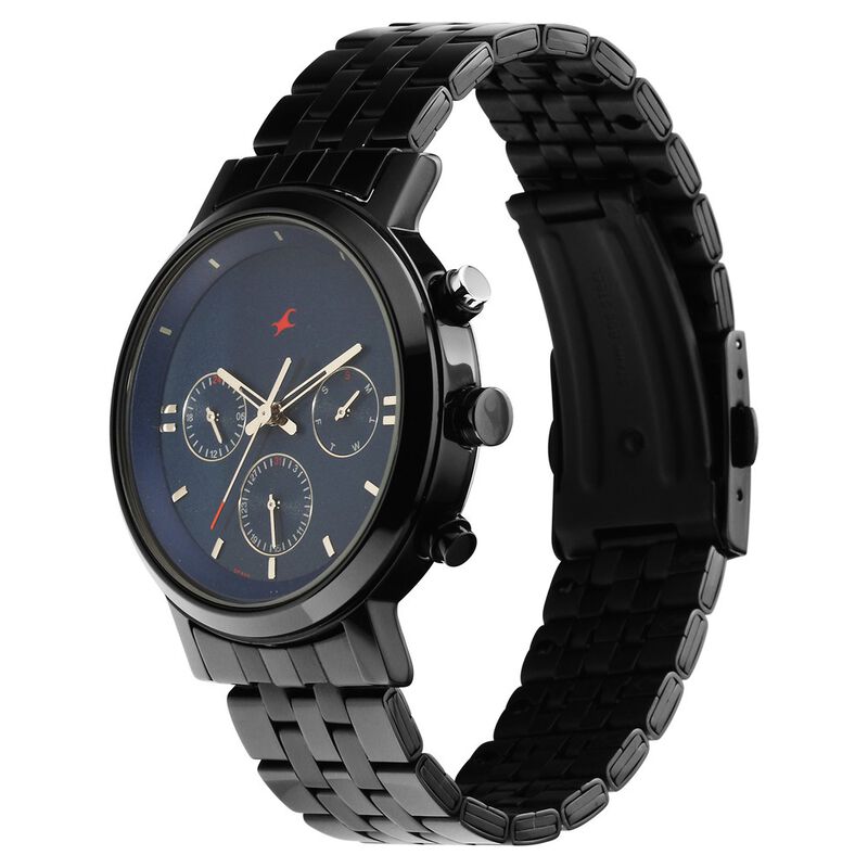 Buy Online Fastrack Tick Tock Quartz Analog Blue dial Metal Strap Watch ...