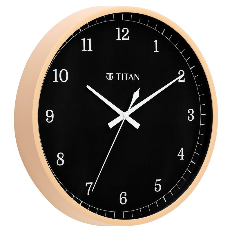 Buy Online Titan Classic Balck Wall Clock with Silent Sweep Technology ...