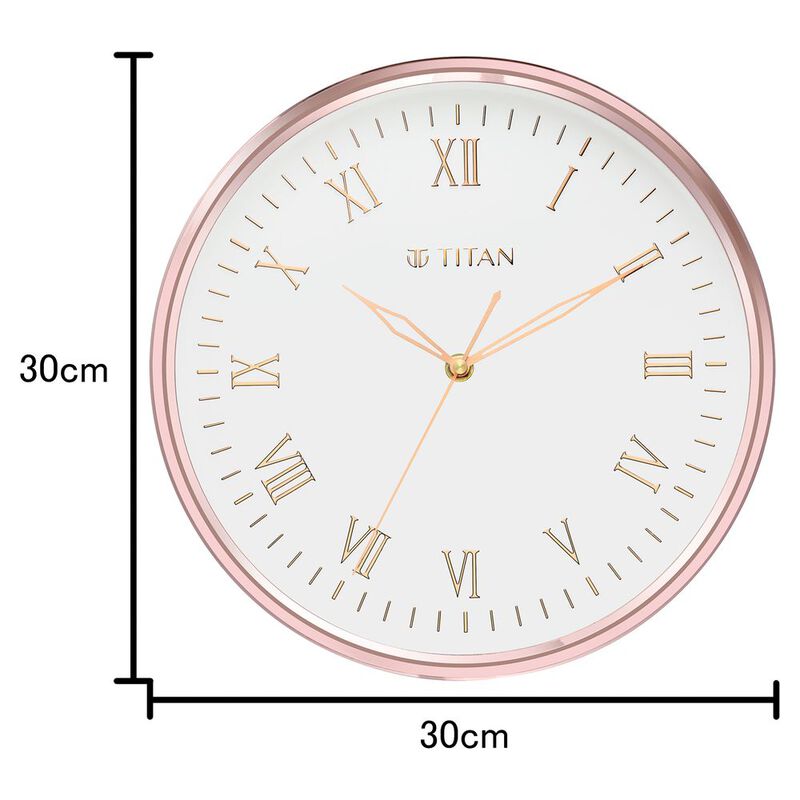 Buy Online Titan Elegant 30.0 cm White Wall Clock: Silent, Majestic ...