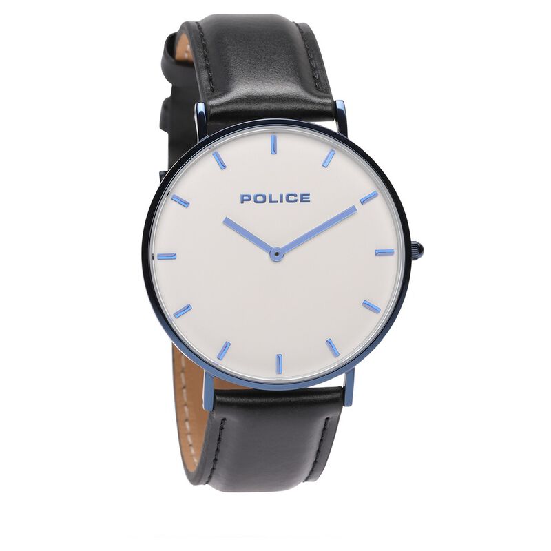 Buy Online Police Quartz Analog White Dial Leather Strap Watch for Men ...