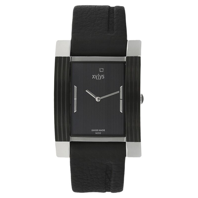 Buy Online Xylys Swiss Analog Black Leather Strap and Black Dial Watch ...