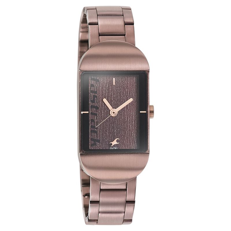 Buy Online Fastrack Go Skate Quartz Analog Brown Dial Stainless Steel ...