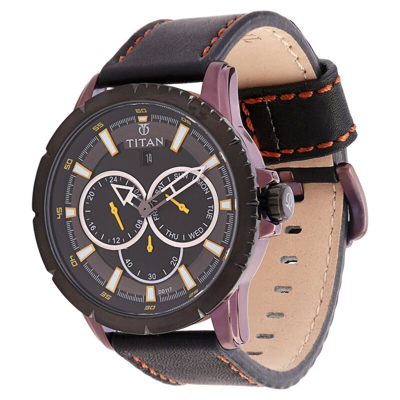 Buy Online Titan Quartz Analog with Date Black Dial Watch for Men ...
