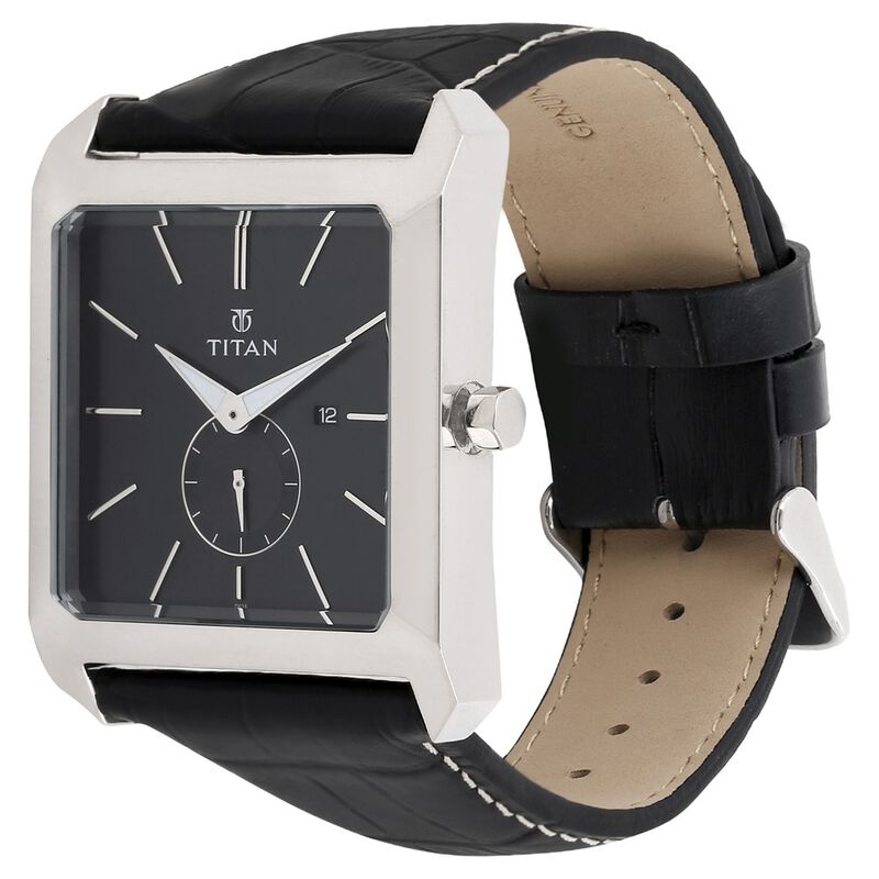 Buy Online Titan Quartz Analog Black Dial Watch for Men - nc9349sl01j ...