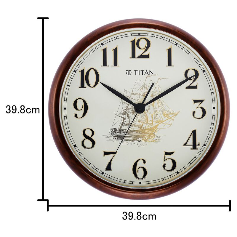 Buy Online Titan Decorative Dark Brown Wood Finish Clock with Ship ...