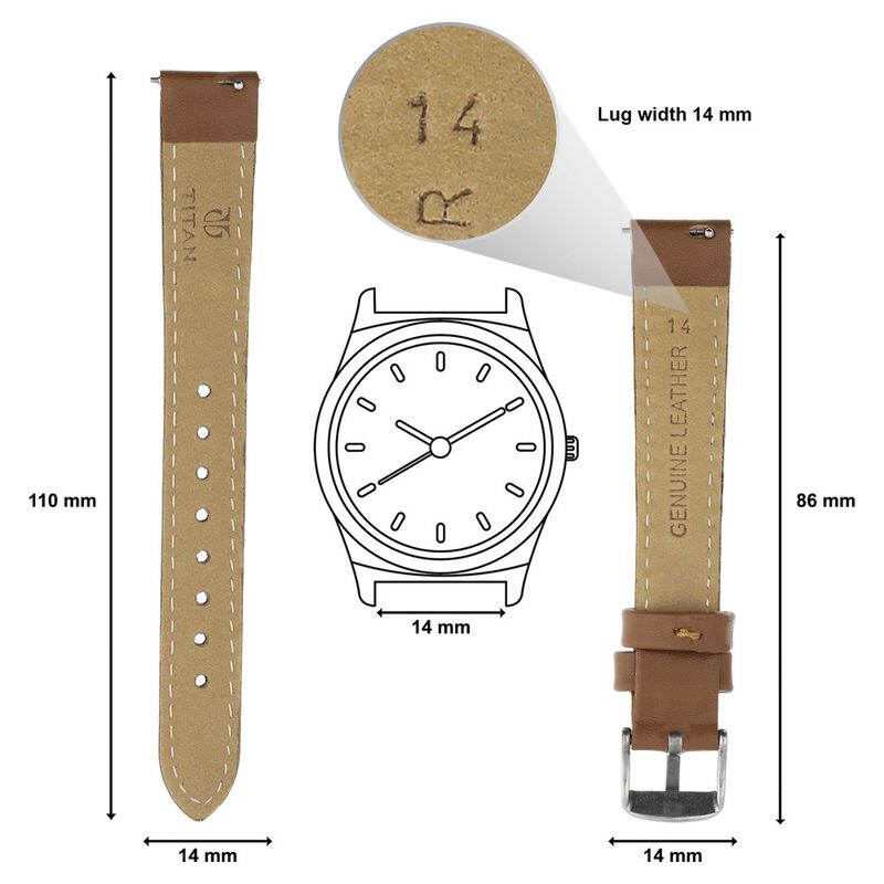 Buy Online 14 mm Brown Genuine Leather Straps for Women - 101017014sq/p ...