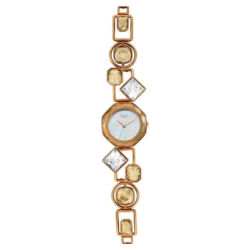 Buy Online Titan Raga Love All Analog Mother of pearl Dial Metal Strap ...