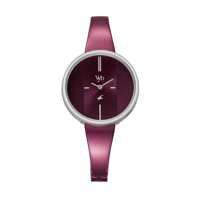 Buy Online Fastrack Vyb Siren Quartz Analog Maroon Dial Metal Strap ...