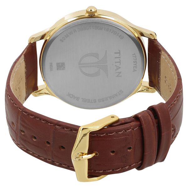 Buy Online Titan Black Dial Analog with Date Leather Strap watch for ...