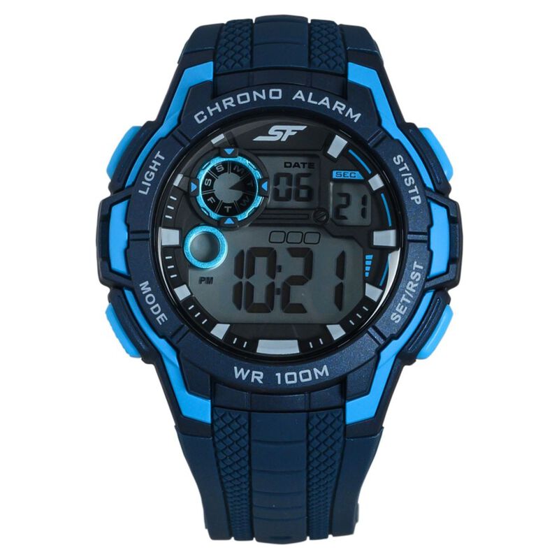 Buy Online SF Digital Dial Silicone Strap Watch for Men - 77097pp03 | Titan