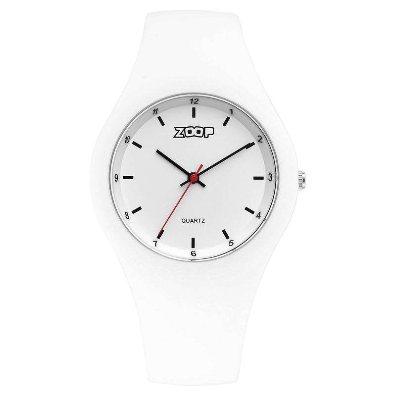 Buy Online Zoop Analog Watch with White Dial & White Strap for Girls ...