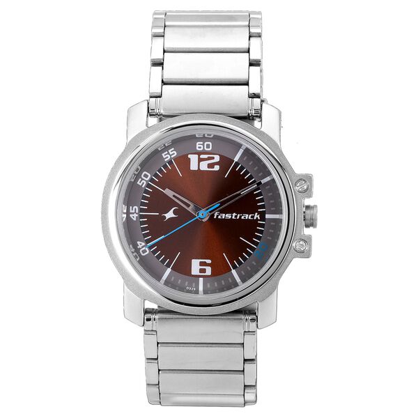 Buy Online Fastrack Quartz Analog Brown Dial Stainless Steel Strap ...