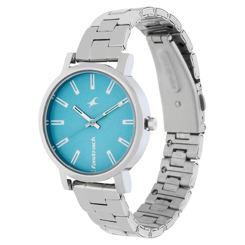 Buy Online Fastrack Fundamentals Quartz Analog Blue Dial Stainless ...