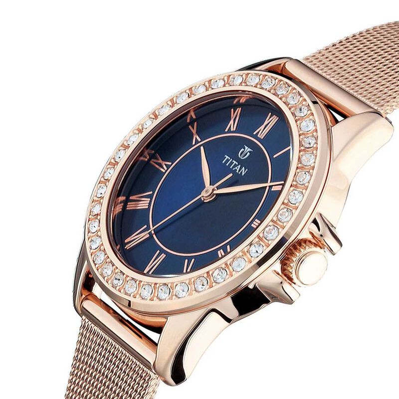 Buy Online Titan Sparkle Blue Dial Analog Watch for Women - 9798wm03 ...