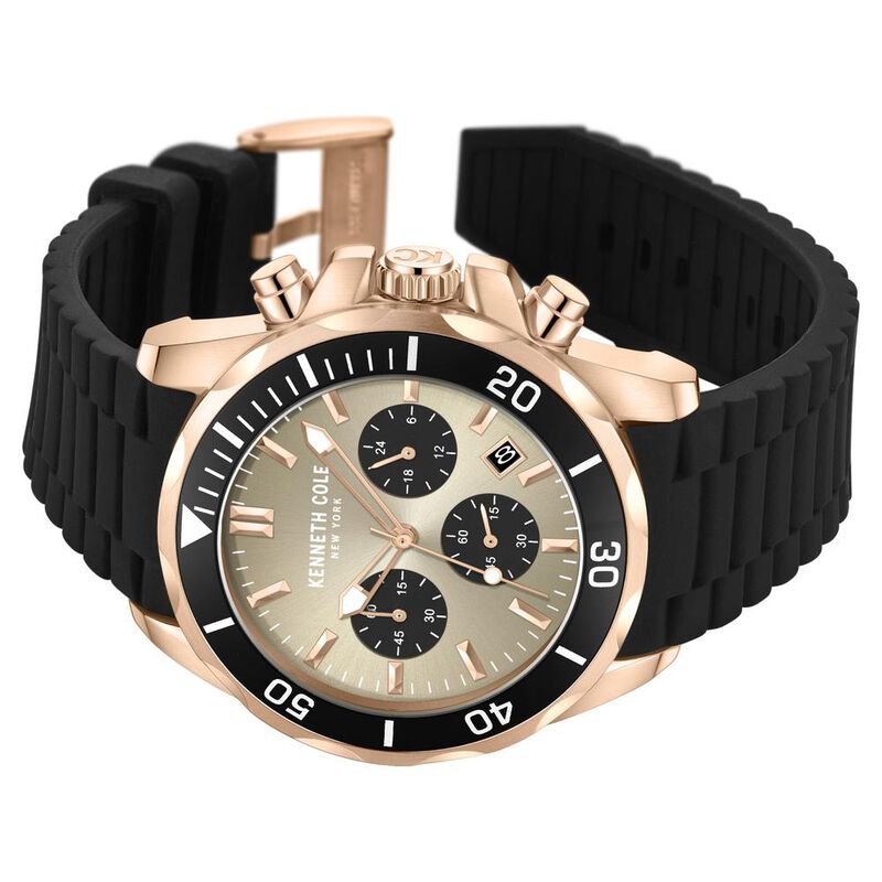 Buy Online Kenneth Cole Quartz Chronograph Grey dial Silicone Strap ...