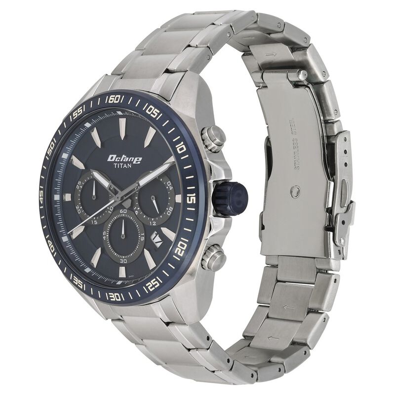 Buy Online Titan Octane Blue Dial Chronograph Stainless Steel Strap ...