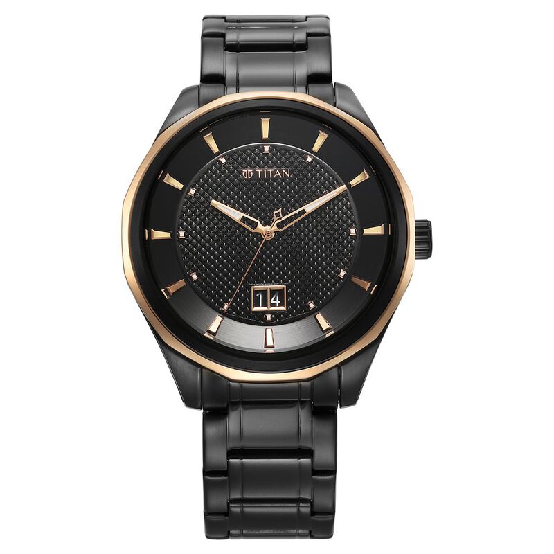 Buy Online Titan Regalia Opulent Quartz Analog Black Dial Black ...