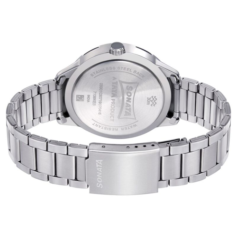 Buy Online Sonata Quartz Analog Black Dial Metal Strap Watch for Men ...