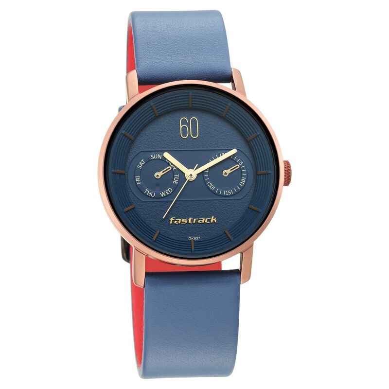 Buy Online Fastrack Blue Dial Leather Strap Watch for Girls ...