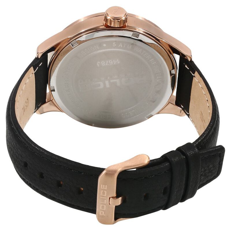 Buy Online Police Quartz Analog with Date Brown Dial Leather Strap ...