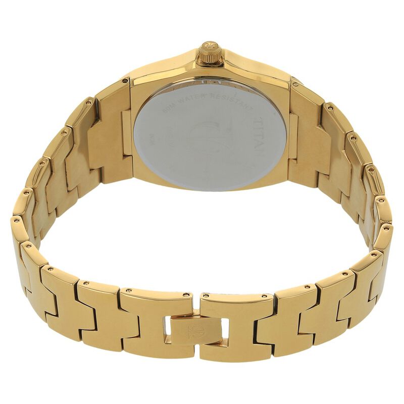 Buy Online Titan Analog with Date Brown Dial Stainless Steel Strap ...