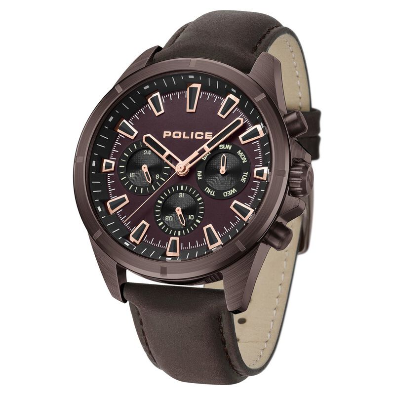 Buy Online Police Maroon Dial Quartz Multifunction Watch for Men ...