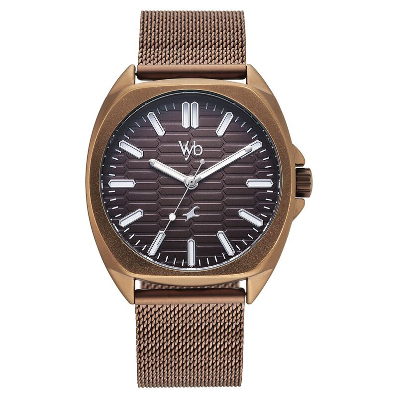 Buy Online Vyb Aviator By Fastrack Quartz Analog Brown Dial Brown ...