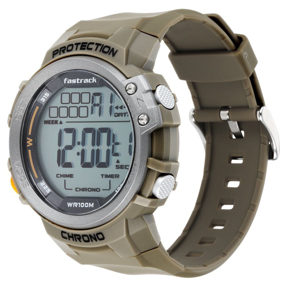 Fastrack Streetwear Digital Grey Dial Silicone Strap Watch for Guys