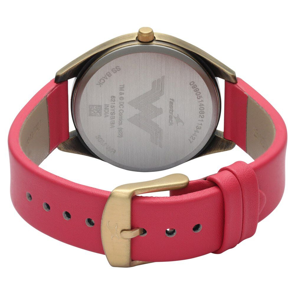 Buy Online Fastrack Wonder Woman Quartz Analog Red Dial Leather Strap ...