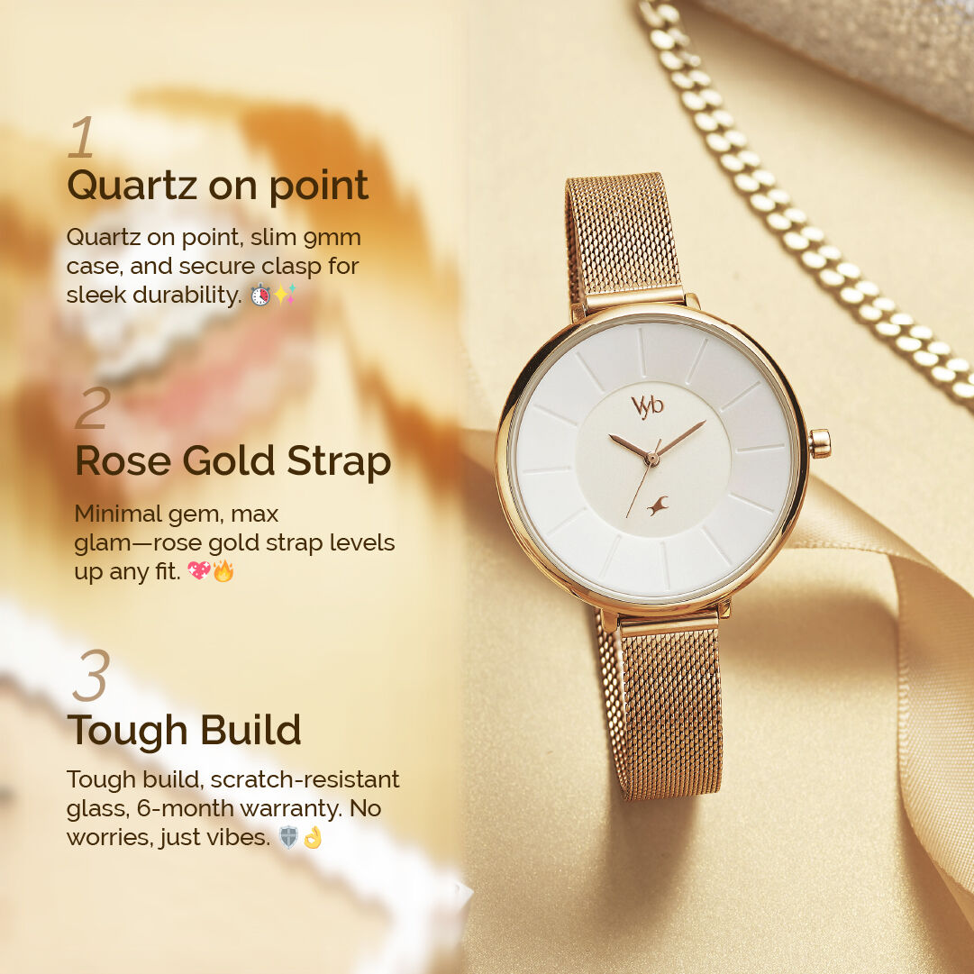 Fastrack Vyb Halo Quartz Analog White Dial Stainless Steel Strap Watch ...