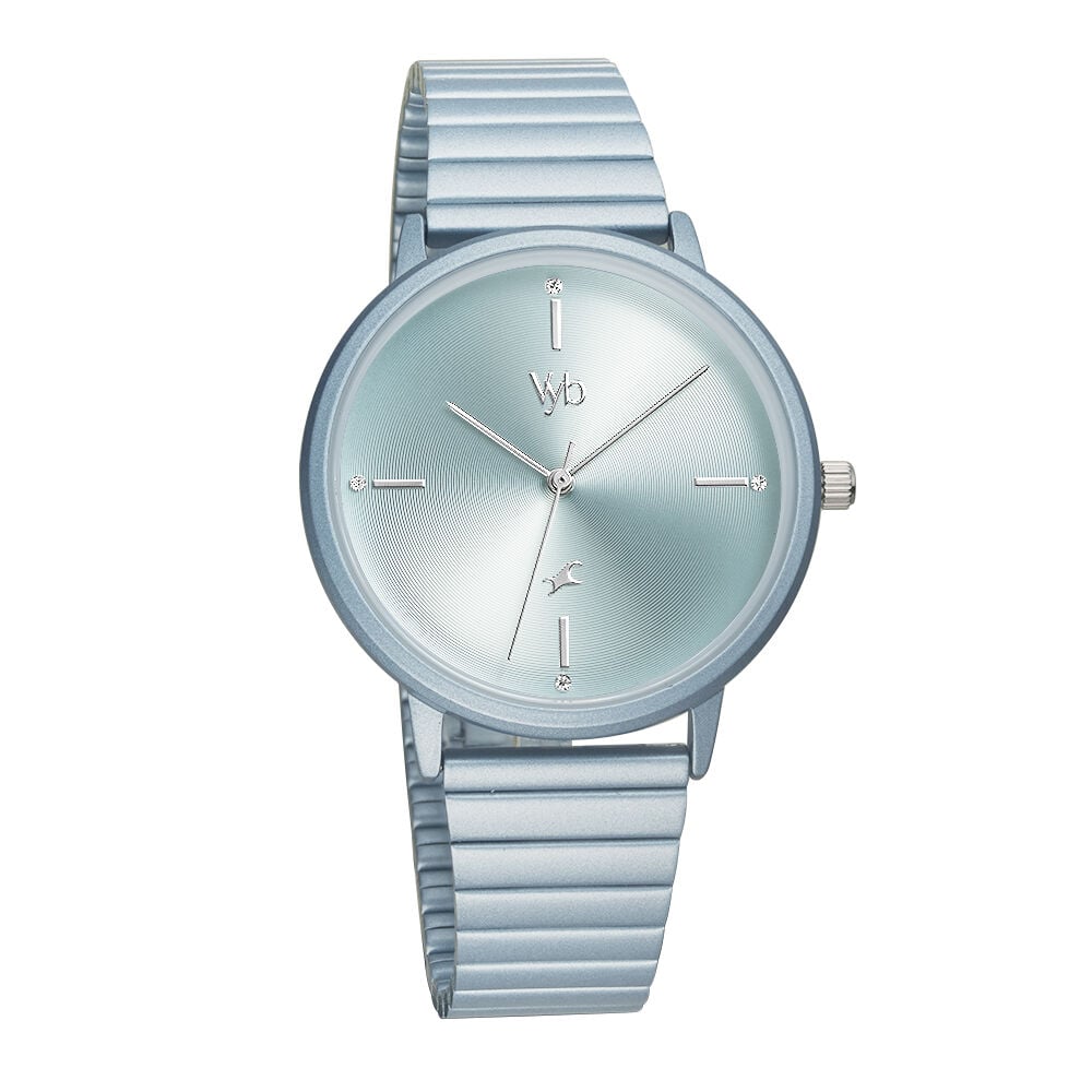 Fastrack Vyb Bliss Quartz Analog Blue Dial Stainless Steel Strap Watch ...