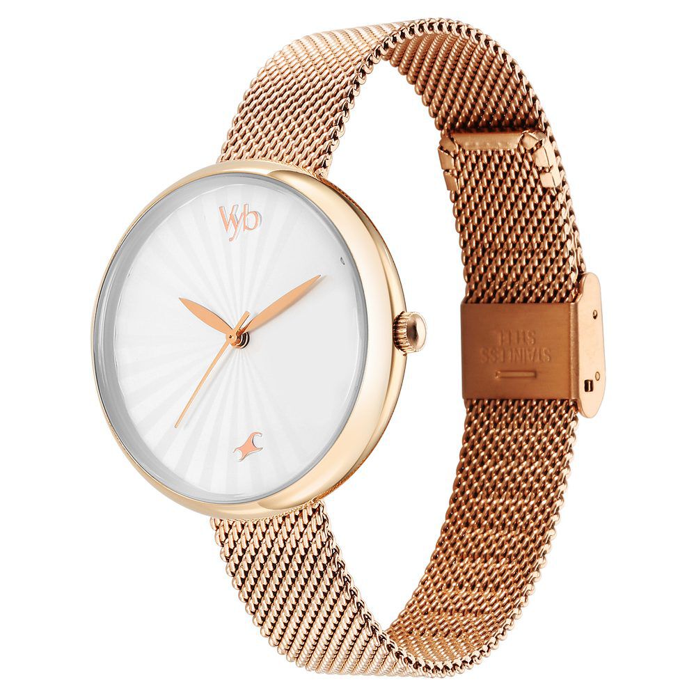 Fastrack Vyb Mirage Quartz Analog White Dial Stainless Steel Strap ...