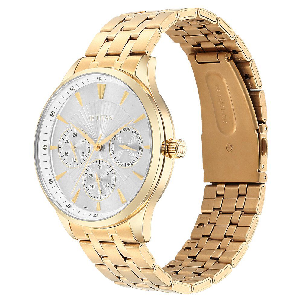 Opulent Silver Dial Multifunction Watch for Men