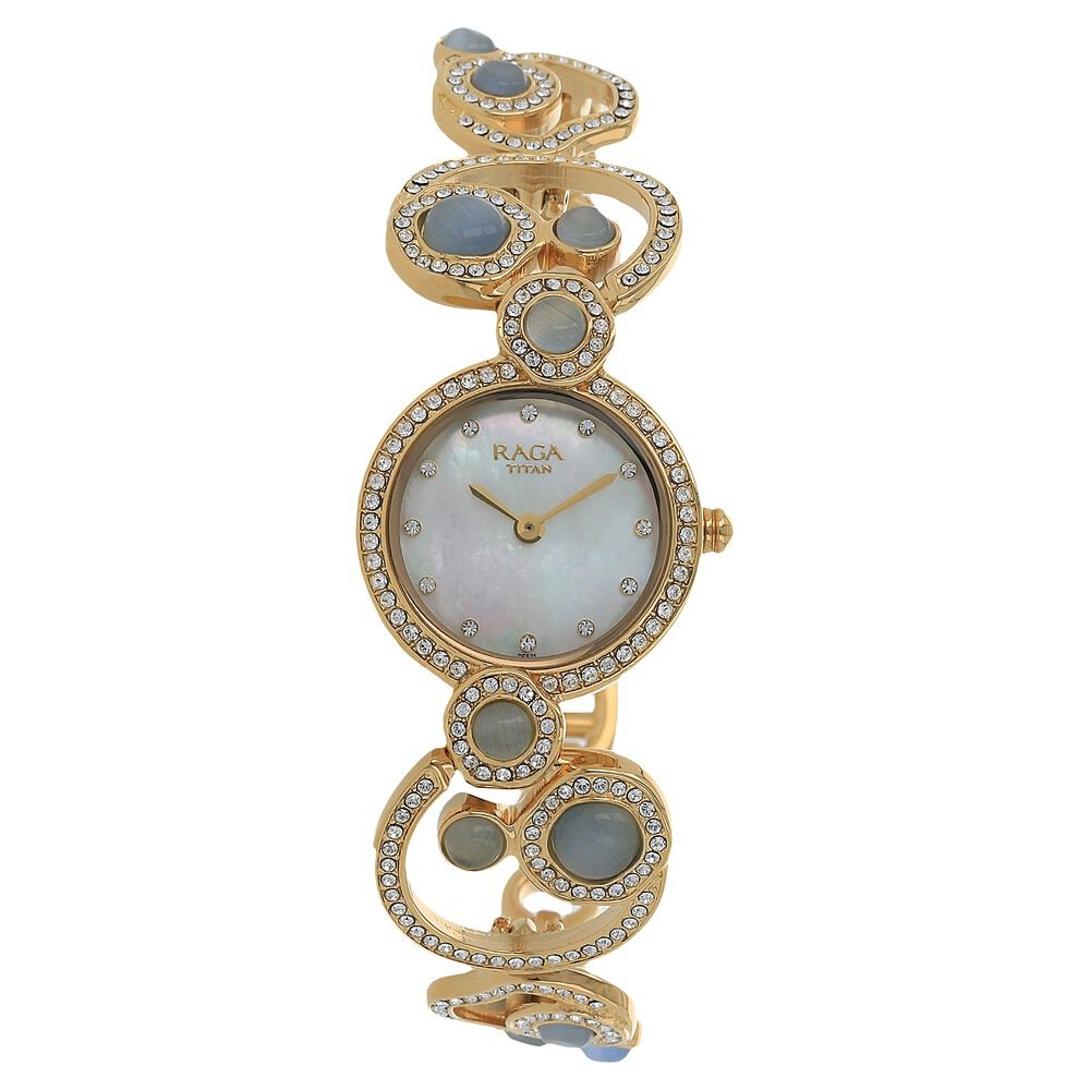 Titan Raga Moonlight Mother of Pearl Dial Women Watch With Metal Strap