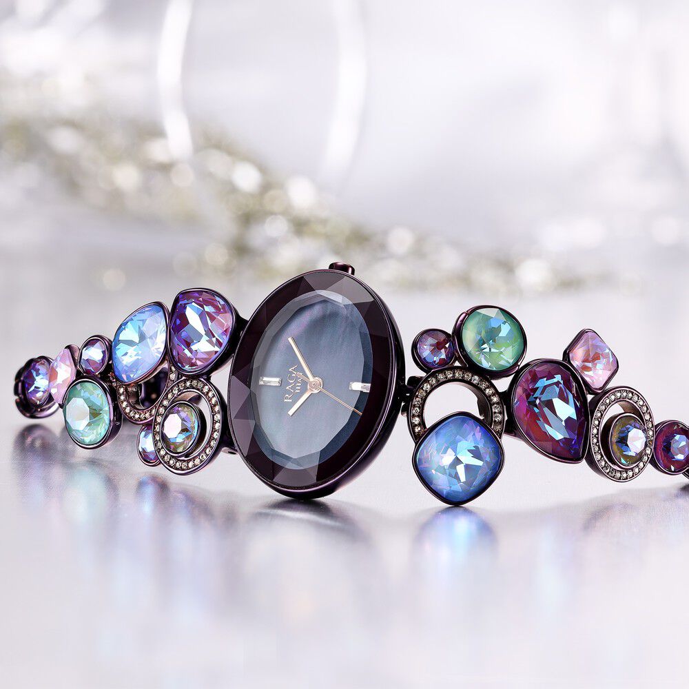 Titan Raga Moments of Joy Black Mother-of-Pearl Dial Analog Watch for ...