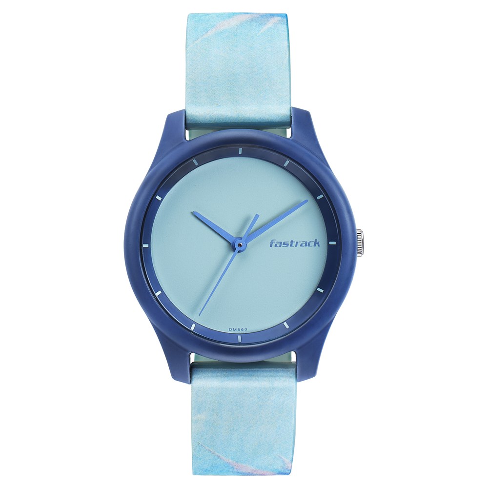 Buy Online Fastrack Tie & Dye Quartz Analog Blue Dial Silicone Strap ...