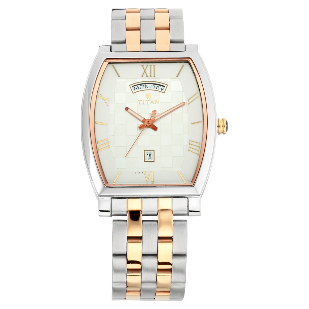 Buy Online Titan Grandmaster Silver Dial Analog with Day and Date ...
