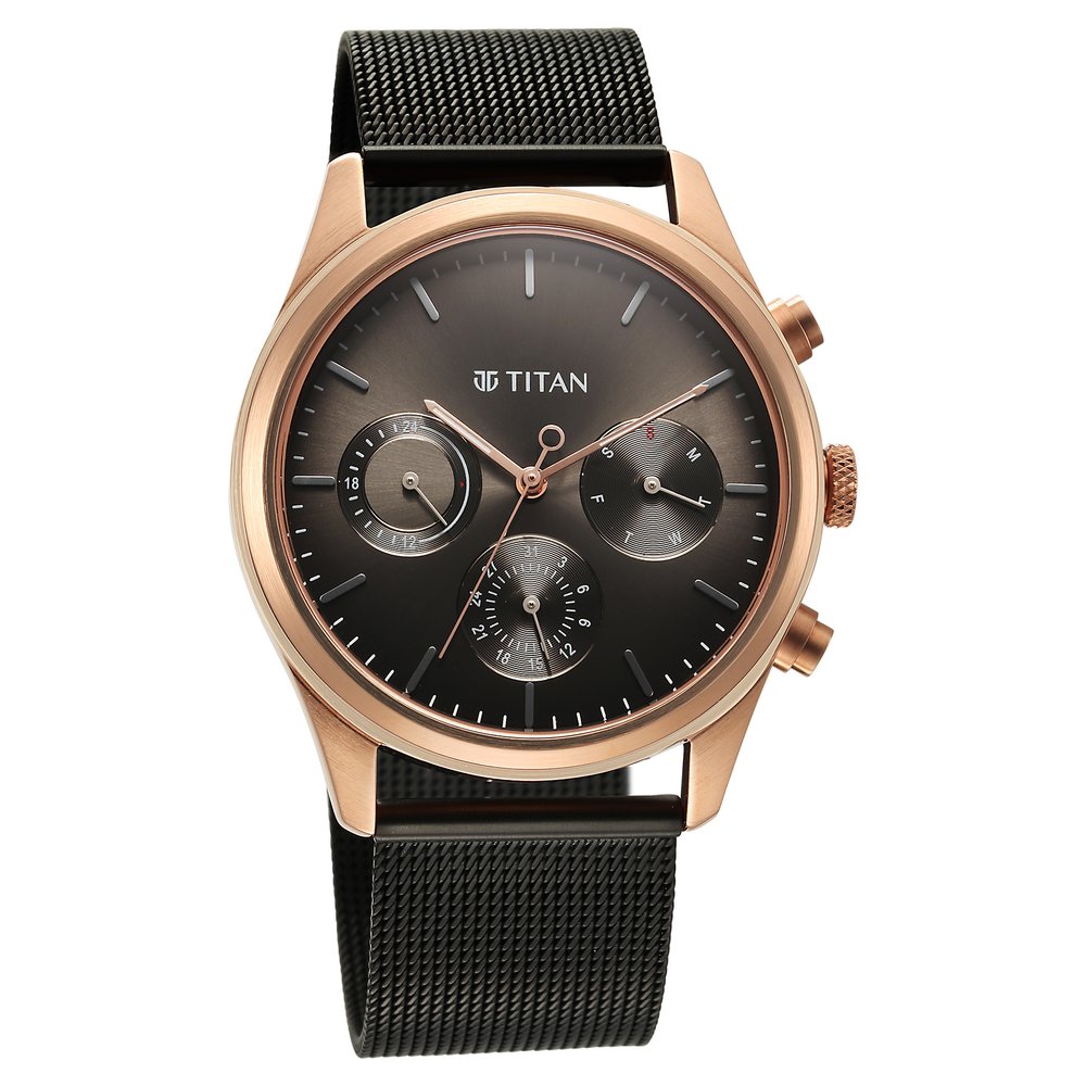 Buy Online Titan Noir Anthracite Dial Analog Stainless Steel Strap ...