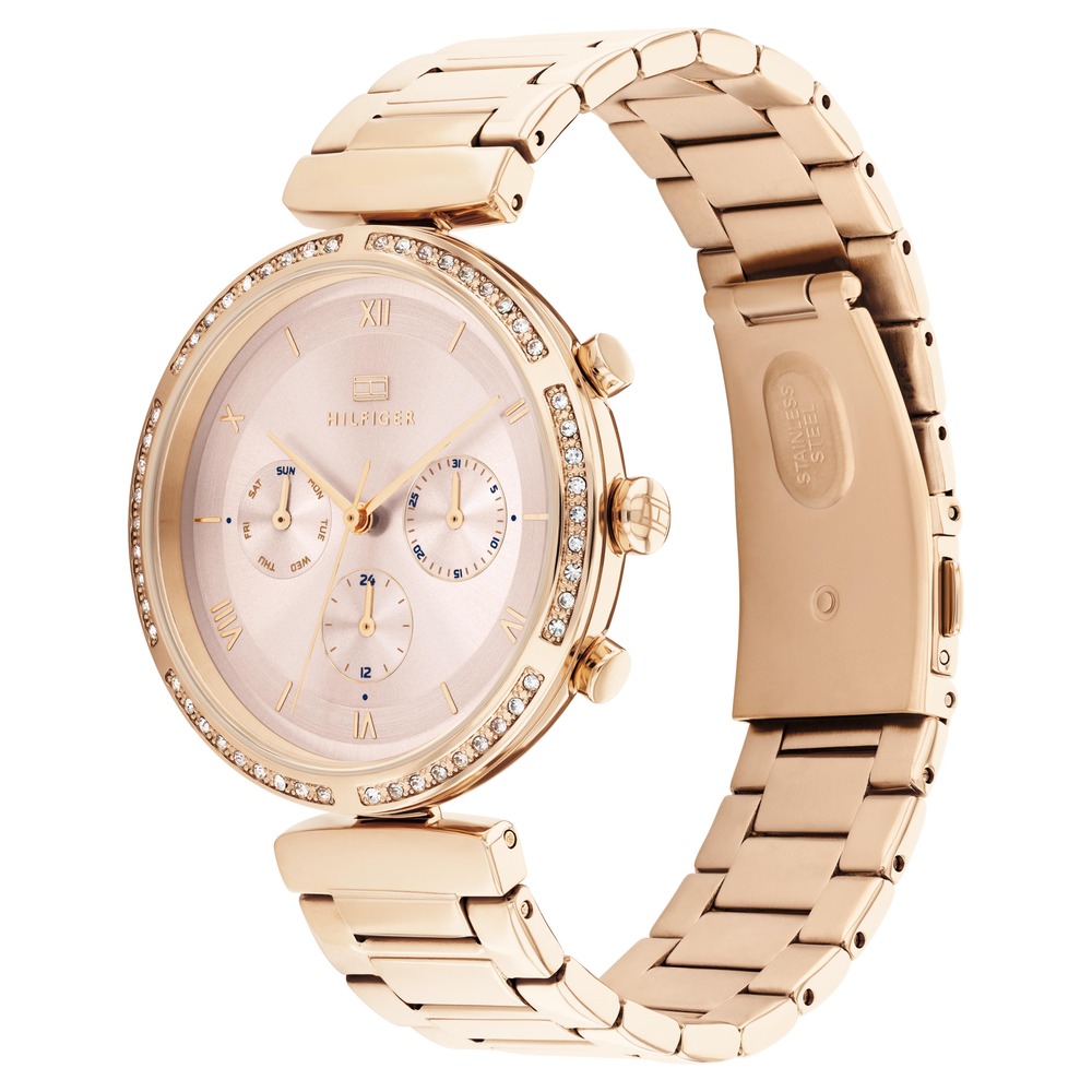 Buy Online Tommy Hilfiger Quartz Multifunction Pink Dial Stainless ...